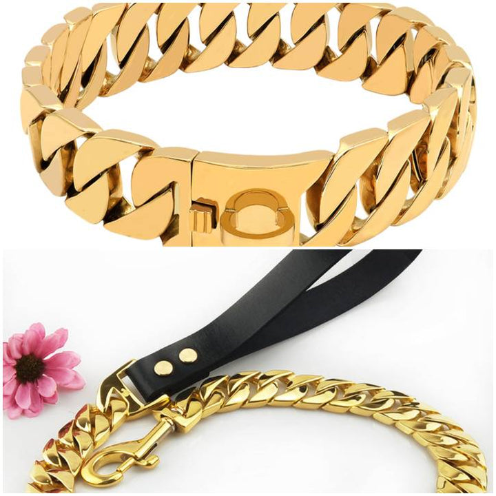 Luxury Premium Big Dog Gold & Silver Chains Collars & Leashes 2024 ...